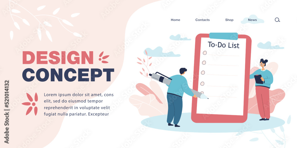 Office worker standing in front of big clipboard with to do list. Man ...