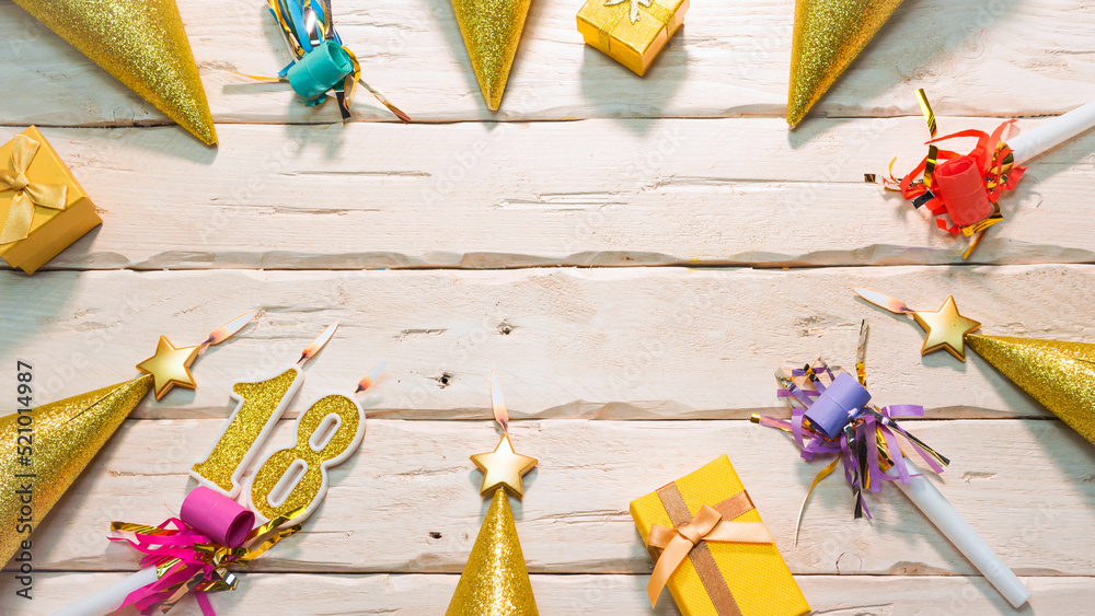 Beautiful colorful card on the background of white boards happy ...