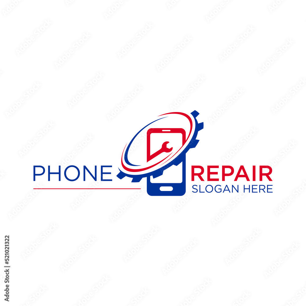 Rectangular phone repair technology logo template idea Stock Vector ...