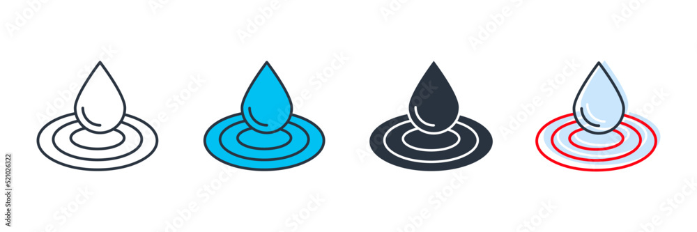hydrology icon logo vector illustration. water drop symbol template for ...