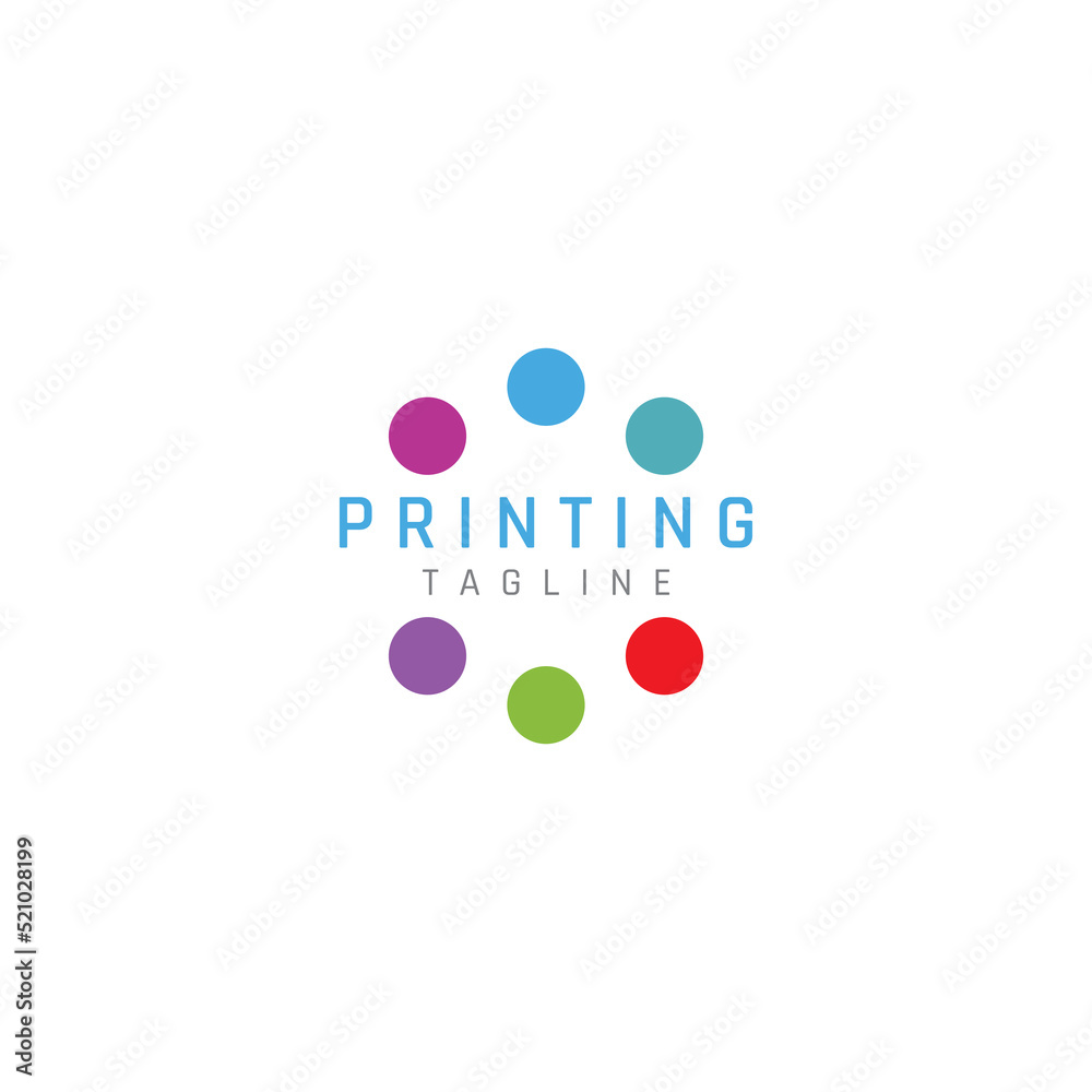 Abstract colorful logo digital printing, printing services, media ...
