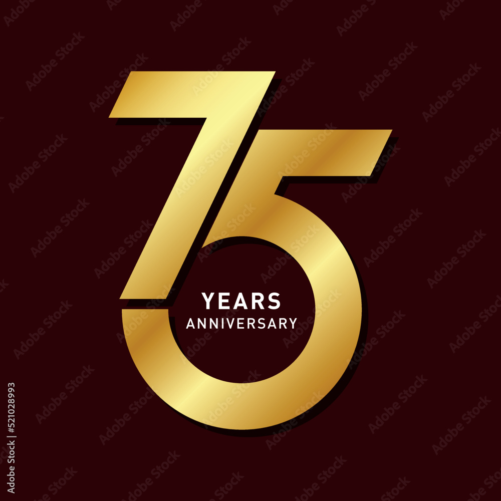 Vetor do Stock: 75 years anniversary celebration logo, mnemonic, unit ...