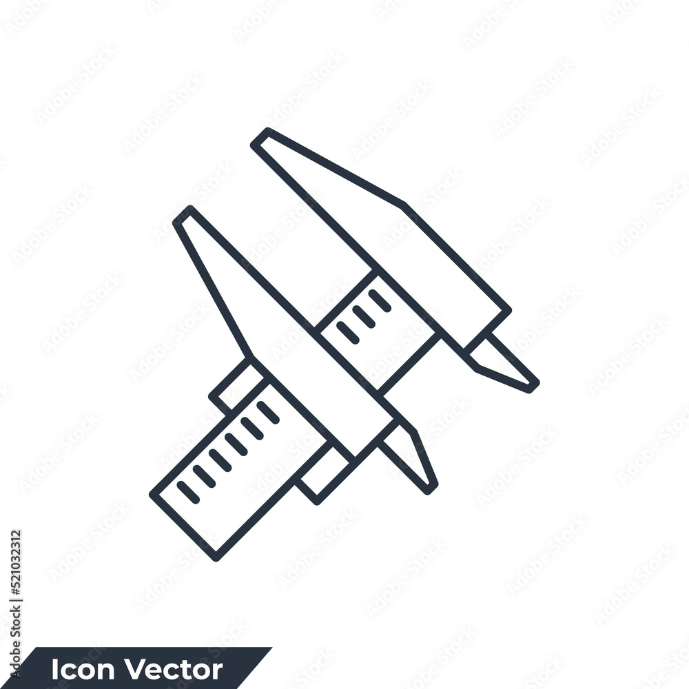 metrology icon logo vector illustration. caliper symbol template for ...