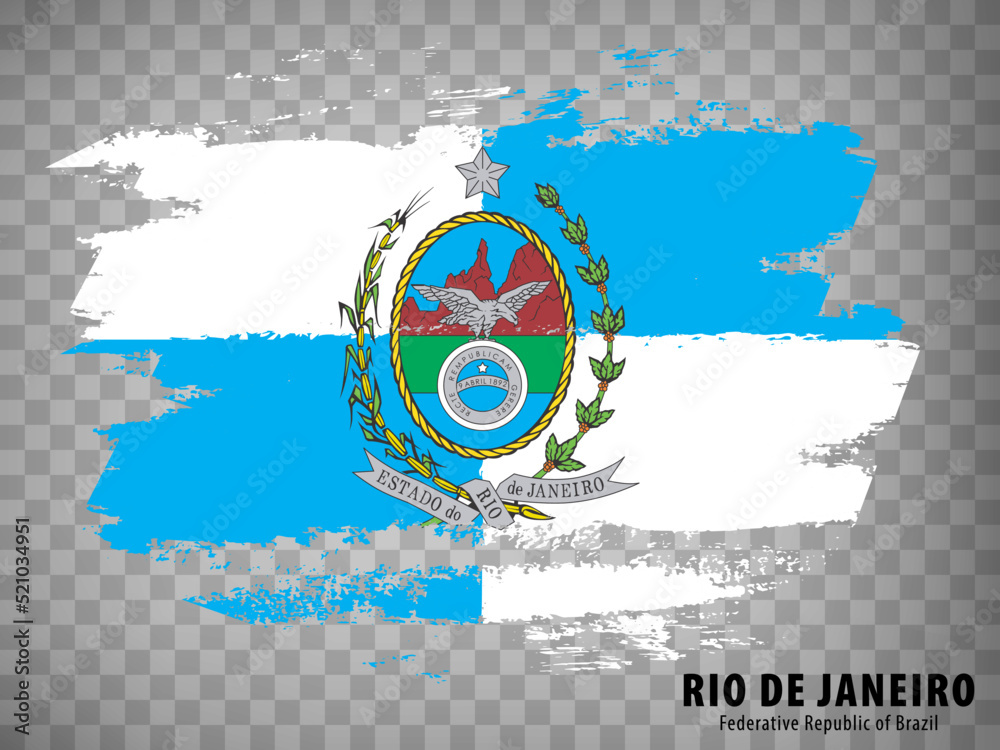 Flag of State Rio de Janeiro from brush strokes. Federal Republic of ...