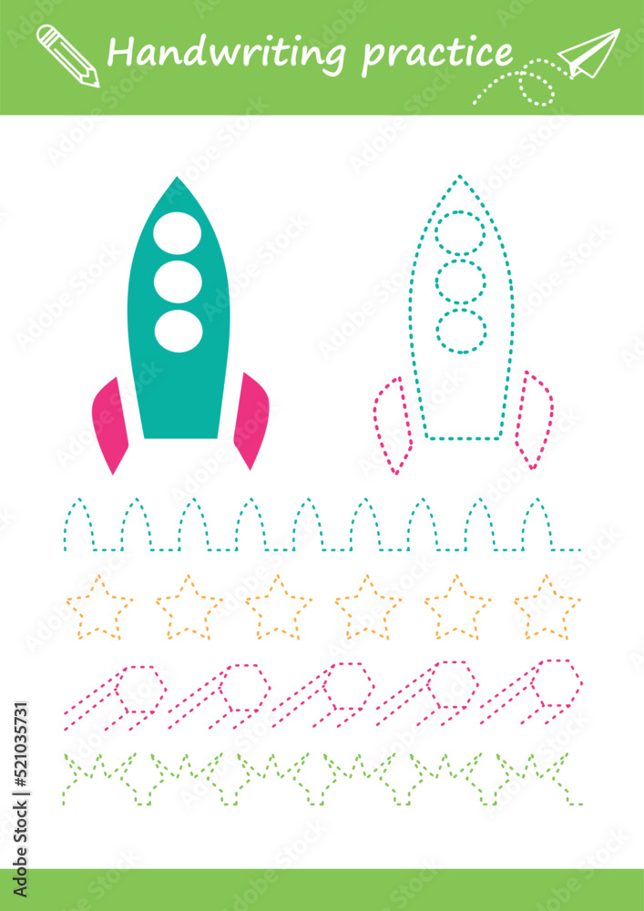 Trace line worksheet for kids. Basic writing. Working pages for ...