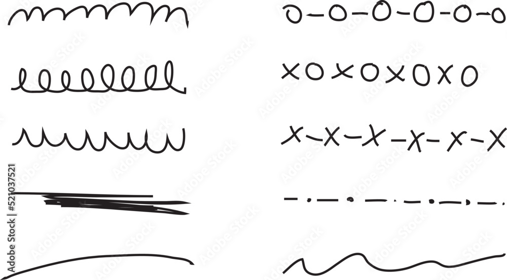 Líneas divisorias hechas a mano. Iconos de vector Stock Vector | Adobe ...