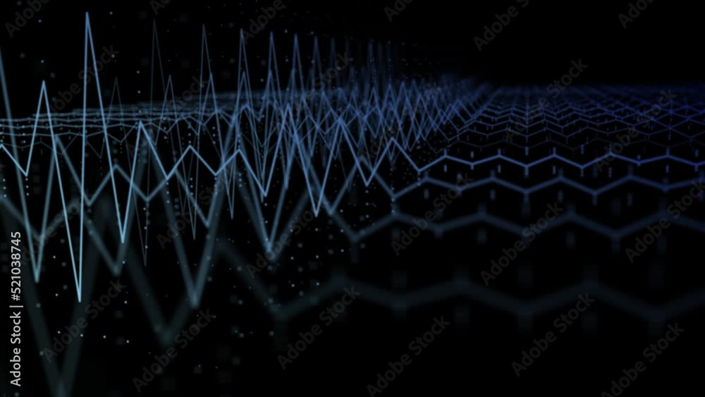 Sound or audio 3d waveform on black background. soundwave design. Pulse ...
