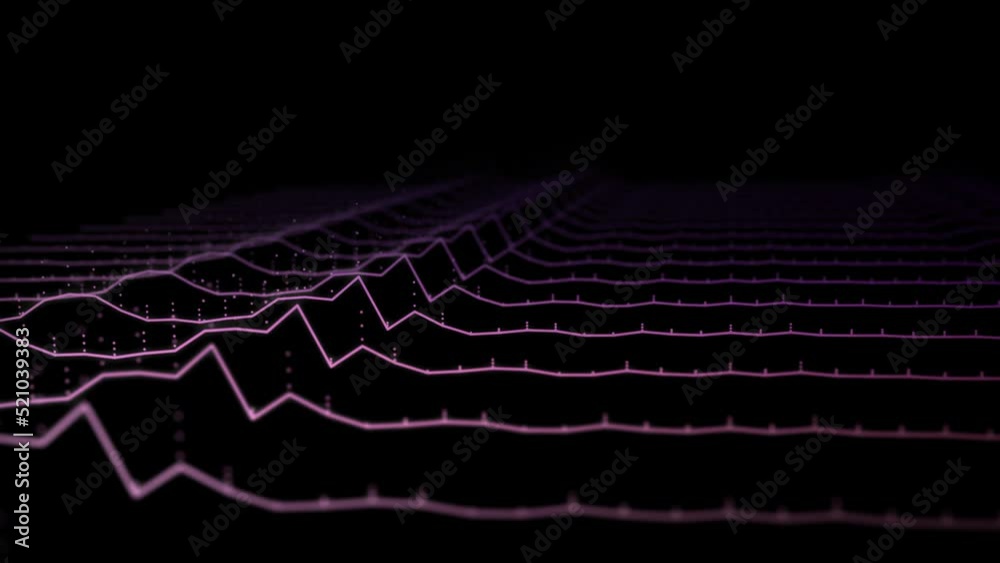Sound or audio 3d waveform on black background. soundwave design. Pulse ...