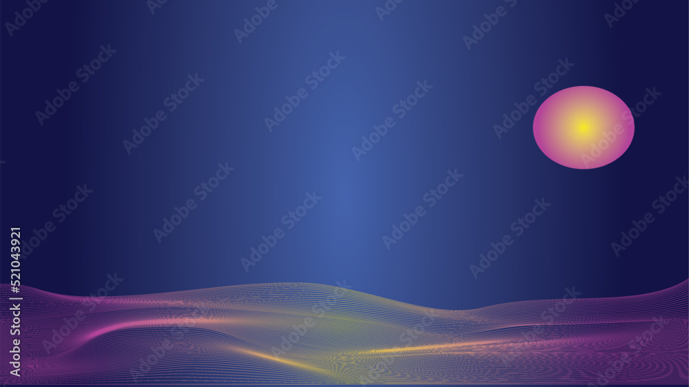 Luxurious background with attractive line curves. Abstract landscape ...