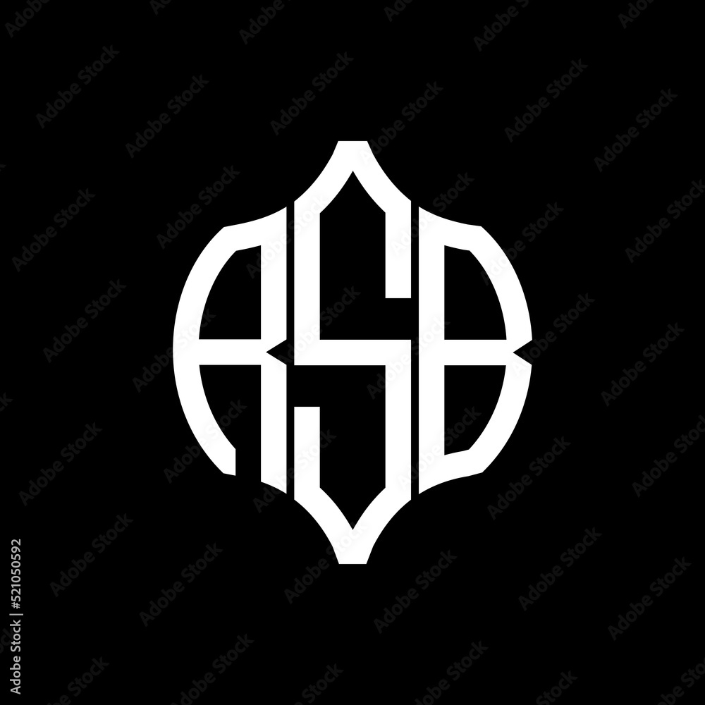 RSB letter logo. RSB best black background vector image. RSB Monogram ...