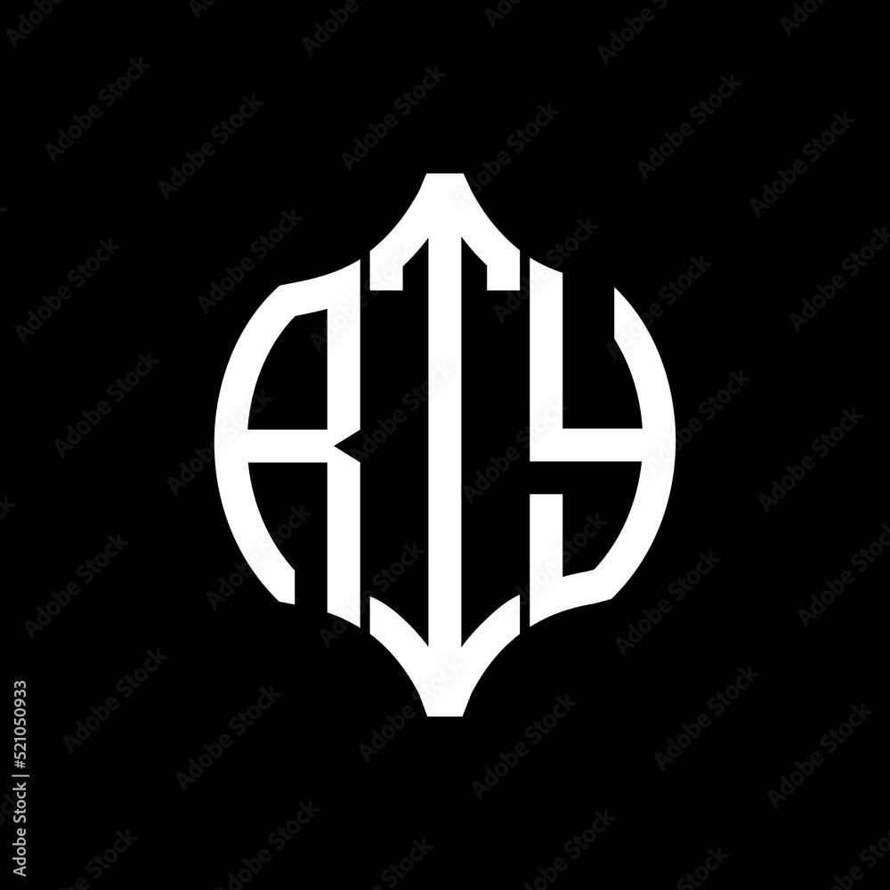 RTY letter logo. RTY best black background vector image. RTY Monogram ...