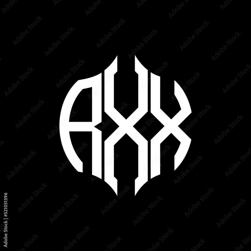RXX letter logo. RXX best black background vector image. RXX Monogram ...