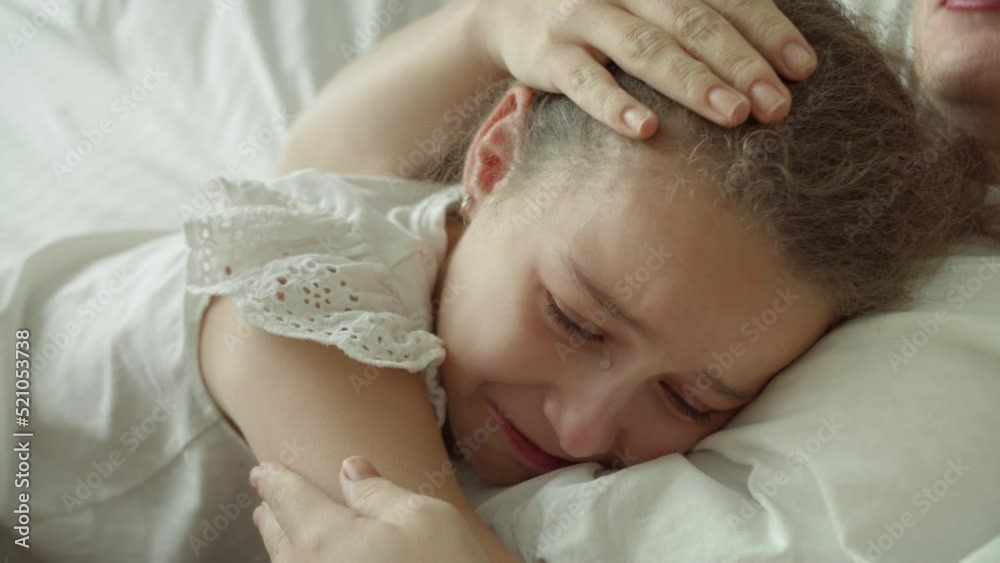 Portrait cute upset child little girl with big tears flowing down his ...