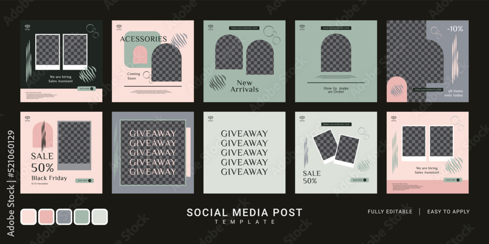 social media post feed, instagram feed, instagram template, instagram ...