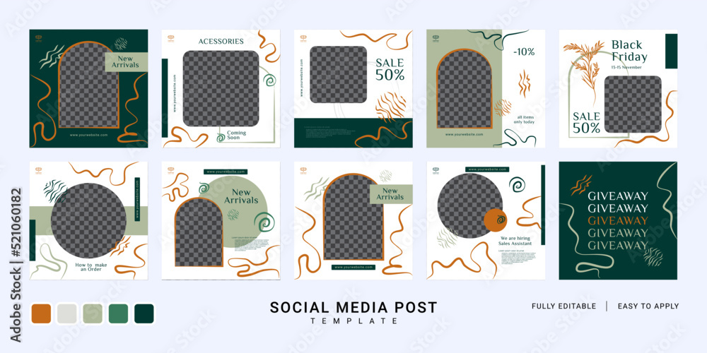 social media post feed, instagram feed, instagram template, instagram ...