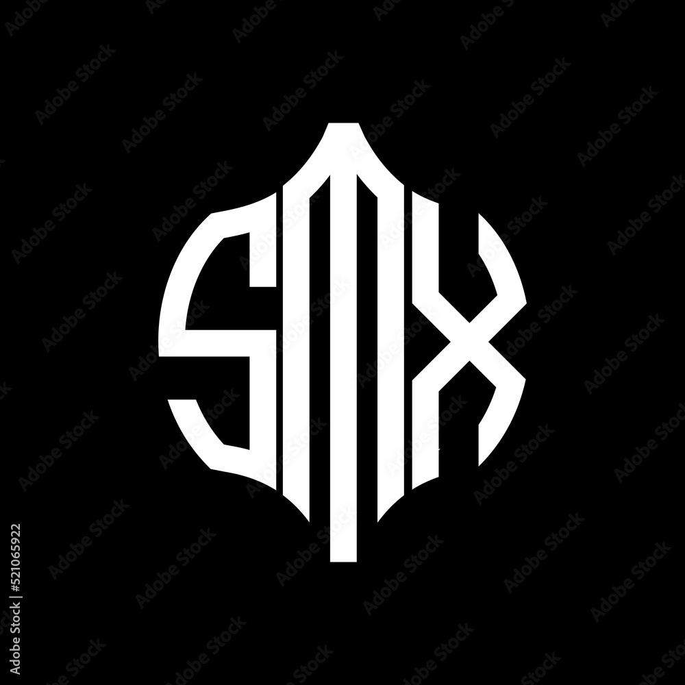 SMX letter logo. SMX best black background vector image. SMX Monogram ...