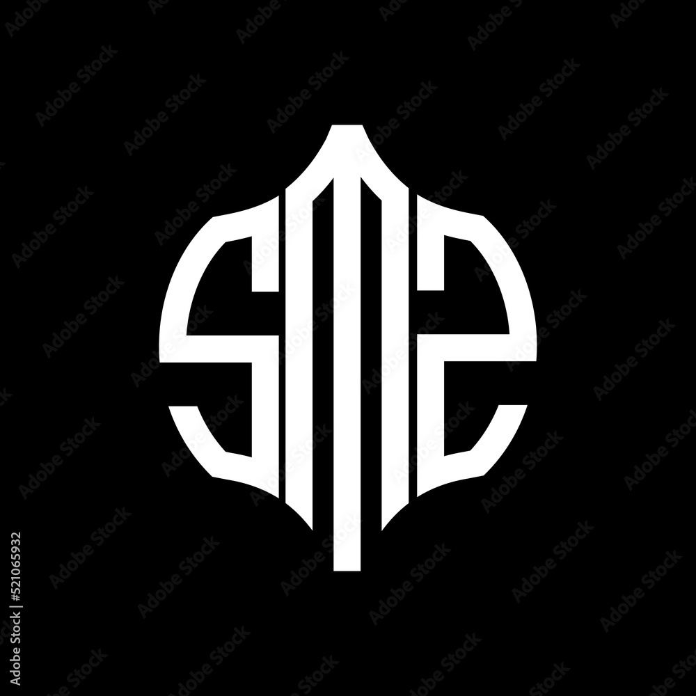 SMZ letter logo. SMZ best black background vector image. SMZ Monogram ...