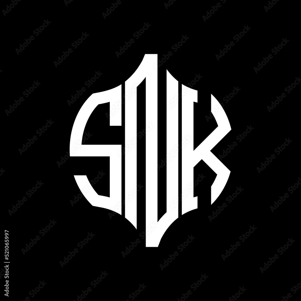 SNK letter logo. SNK best black background vector image. SNK Monogram ...