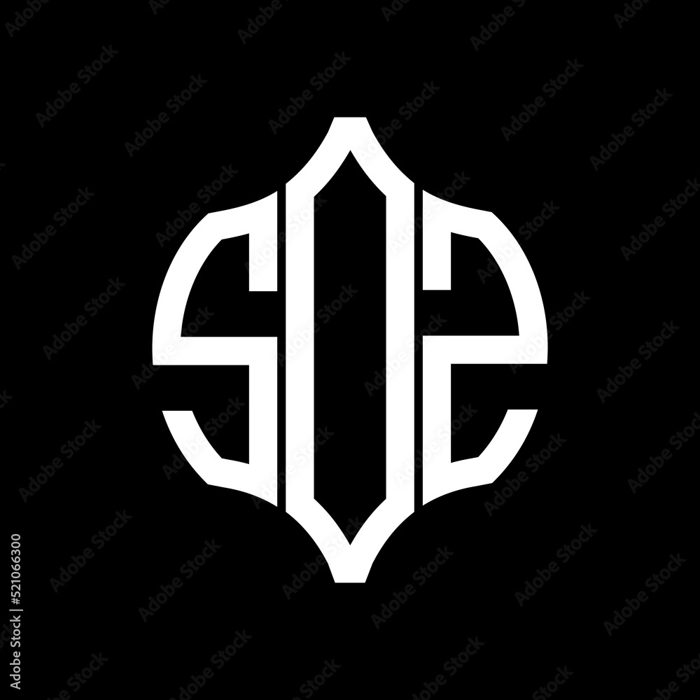SOZ letter logo. SOZ best black background vector image. SOZ Monogram ...