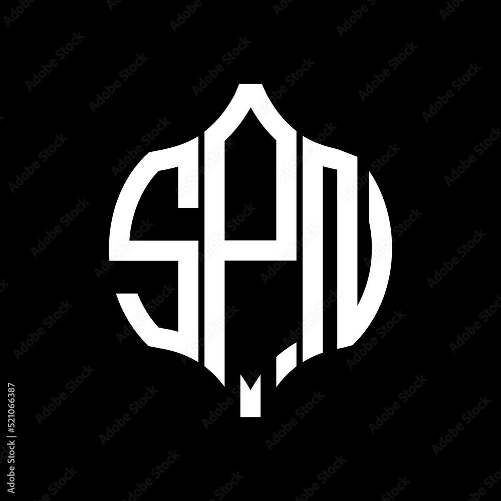 SPN letter logo. SPN best black background vector image. SPN Monogram ...