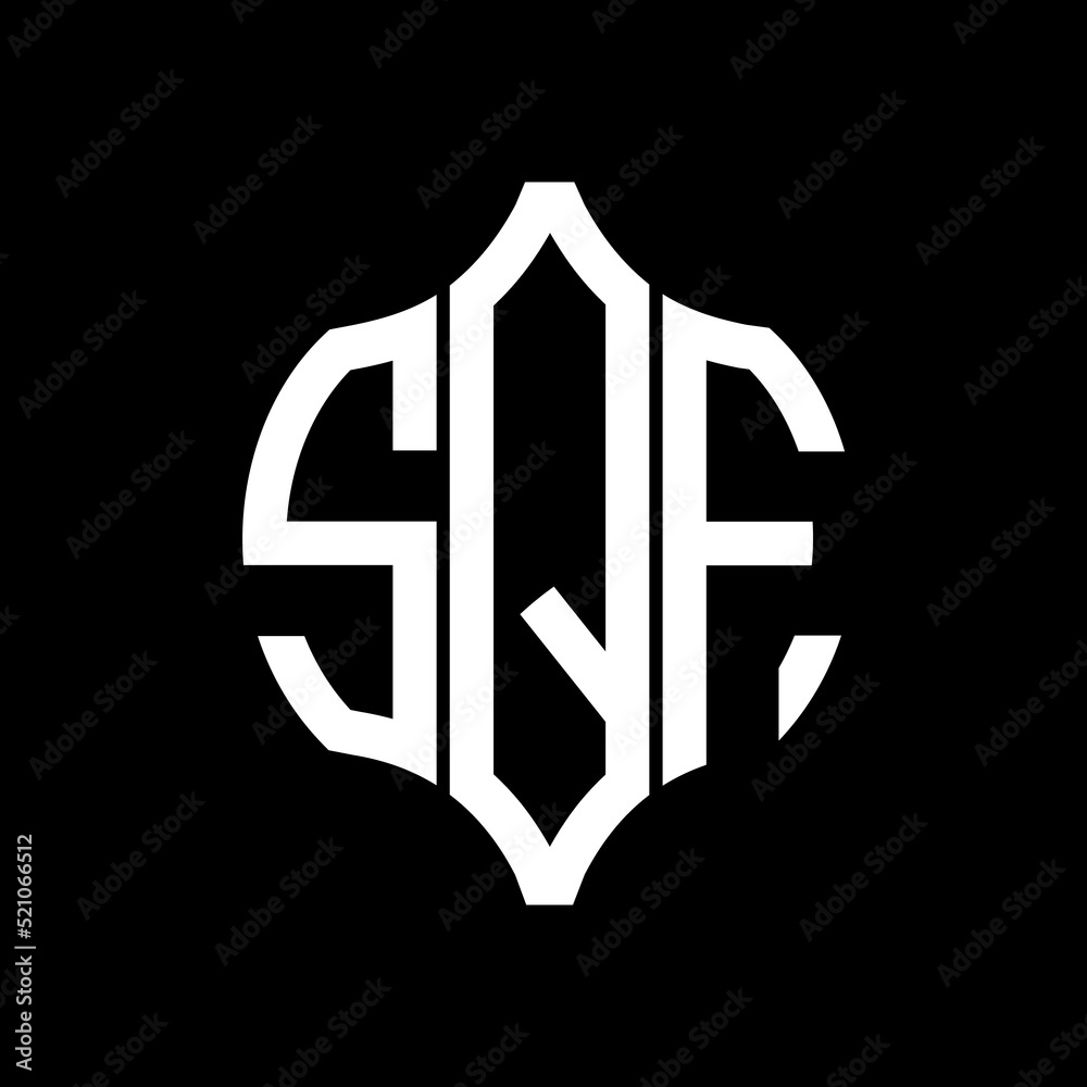 SQF letter logo. SQF best black background vector image. SQF Monogram ...