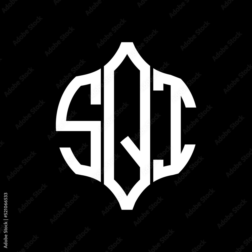 SQI letter logo. SQI best black background vector image. SQI Monogram ...