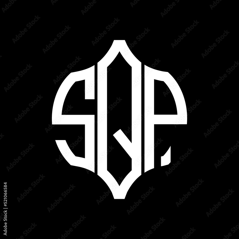 SQP letter logo. SQP best black background vector image. SQP Monogram ...