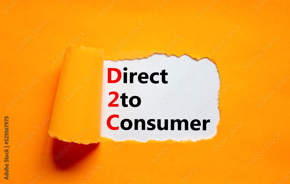 D2C direct to consumer symbol. Concept words D2C direct to consumer on ...