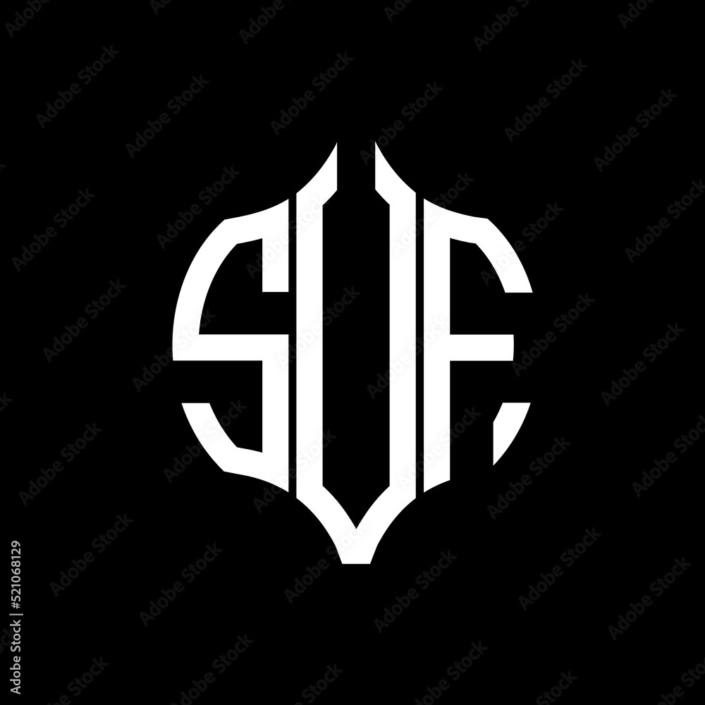 SVF letter logo. SVF best black background vector image. SVF Monogram ...