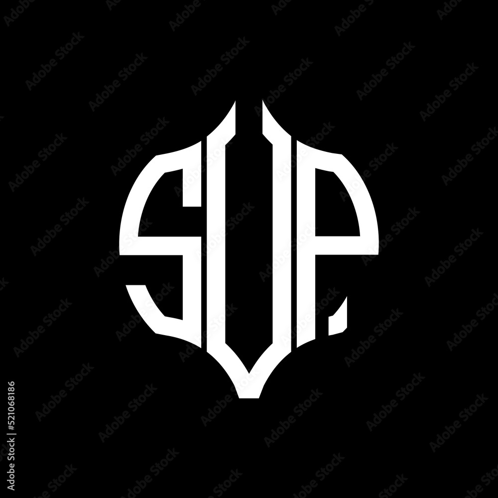 SVP letter logo. SVP best black background vector image. SVP Monogram ...