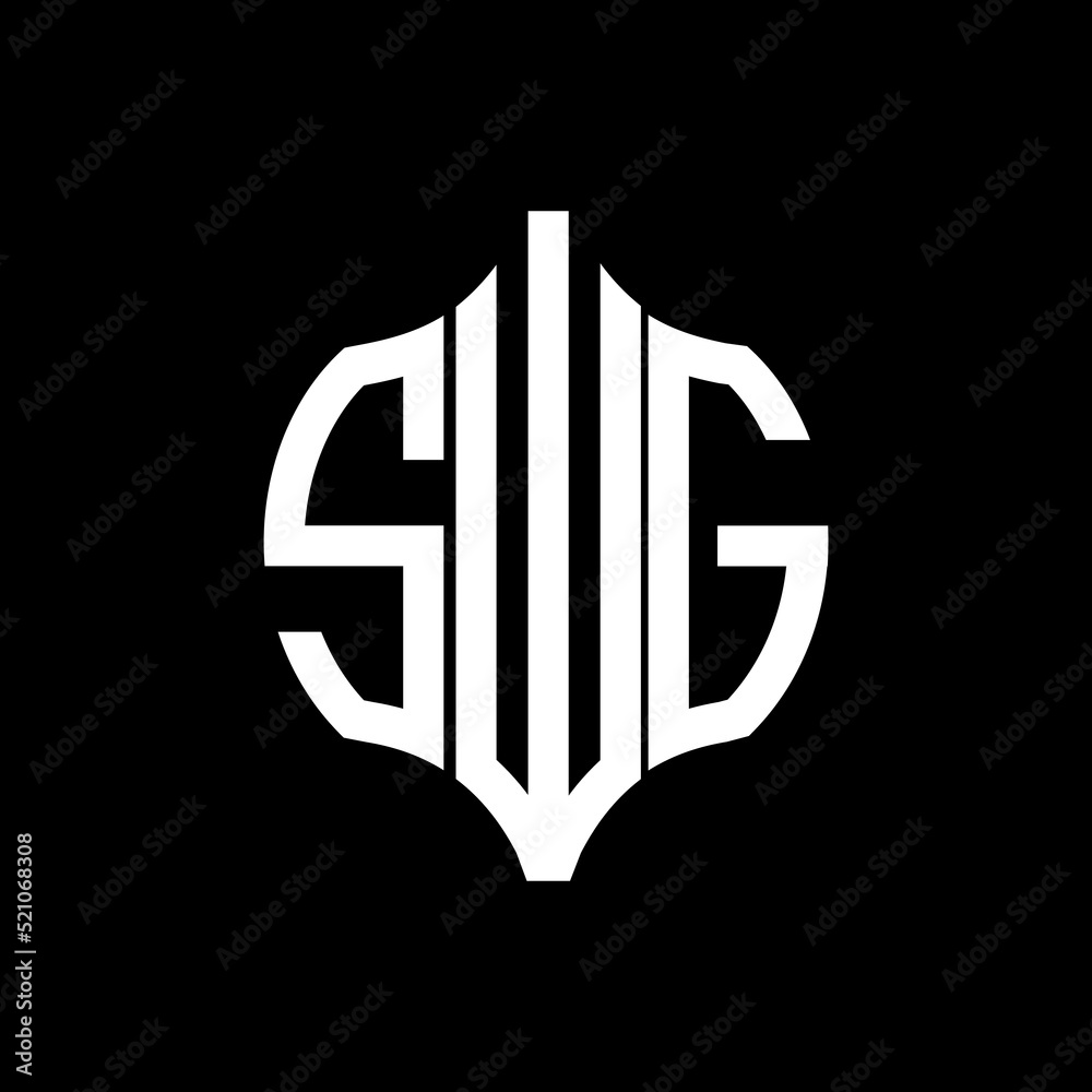 SWG letter logo. SWG best black background vector image. SWG Monogram ...
