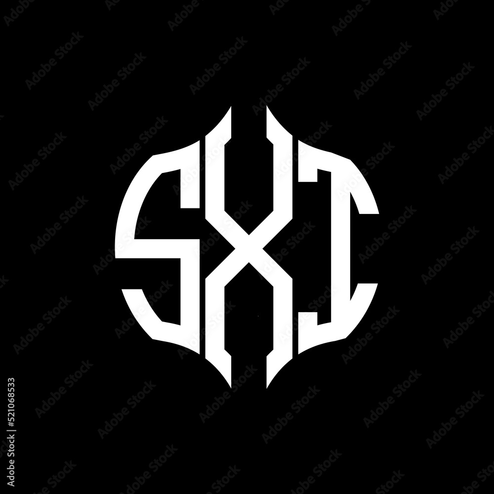 SXI letter logo. SXI best black background vector image. SXI Monogram ...