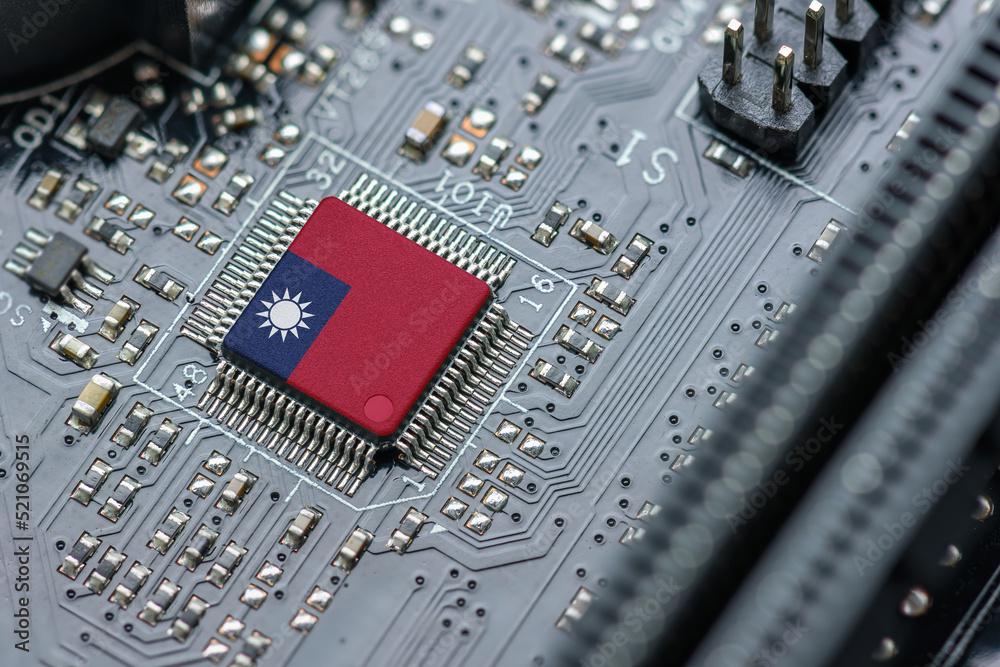 Flag of the Republic of China or Taiwan on a processor, CPU Central ...
