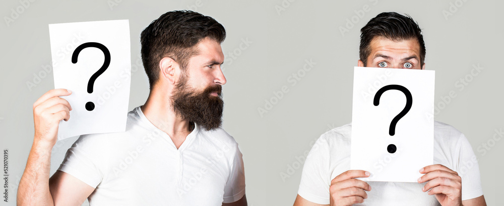 Man a question, anonymous, incognita. Question mark, symbol. Man with ...