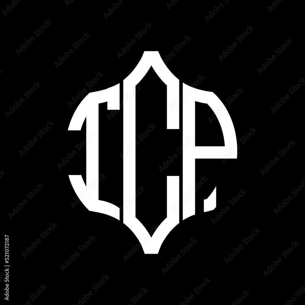 TCP letter logo. TCP best black background vector image. TCP Monogram ...