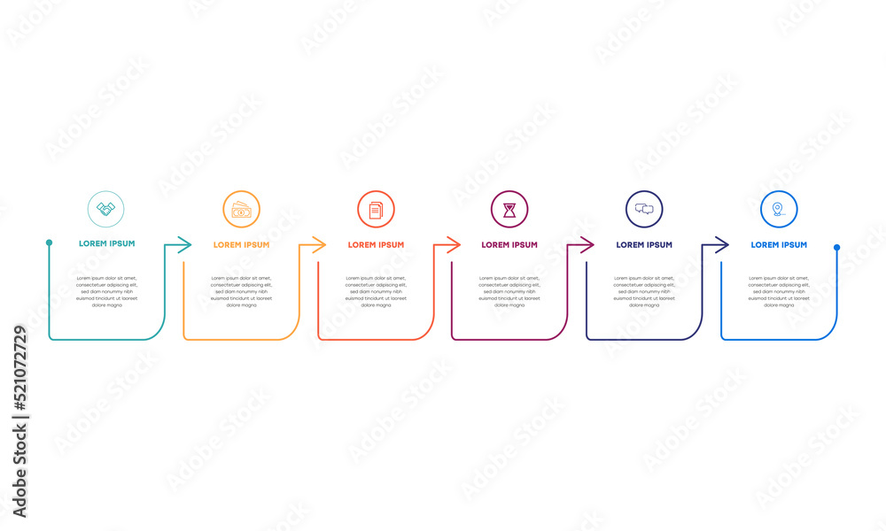 Business infographics template with timeline diagrams in white color ...