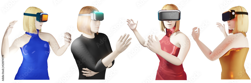 half woman PNG vr headset portrait human user social media avatar in ...