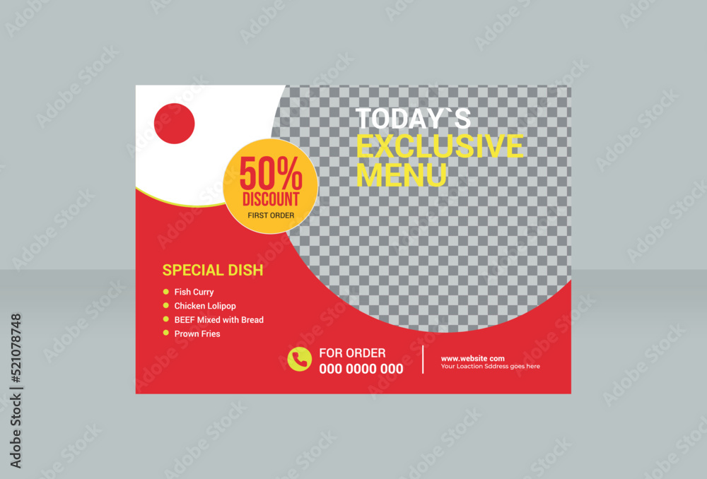 Exclusive Food Menu Banner Stock Vector | Adobe Stock