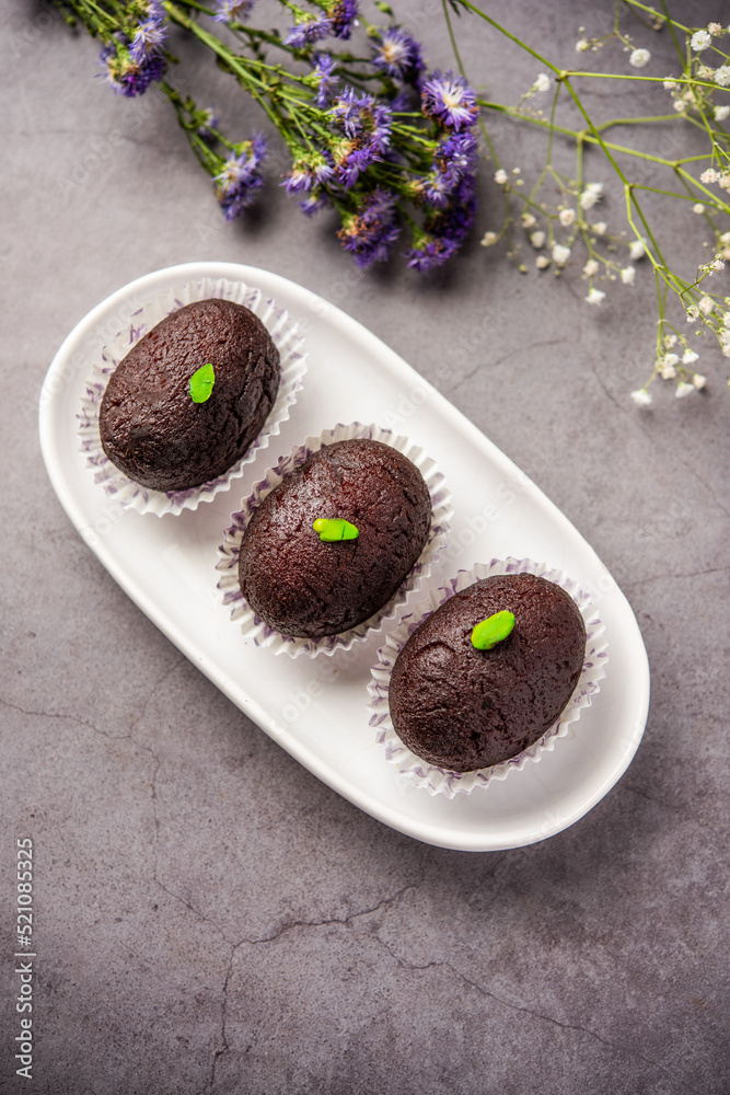 Indian Sweet Food Sweet Black Gulab Jamun Also Known as Kala Jamun ...