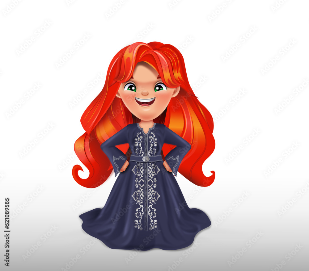 vector, girl character moroccan caftan Stock Vector | Adobe Stock