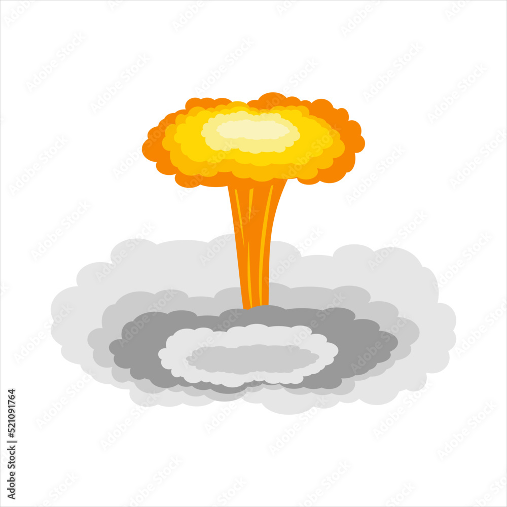 Big bomb explosion on ground, exploding projectile, war destruction ...