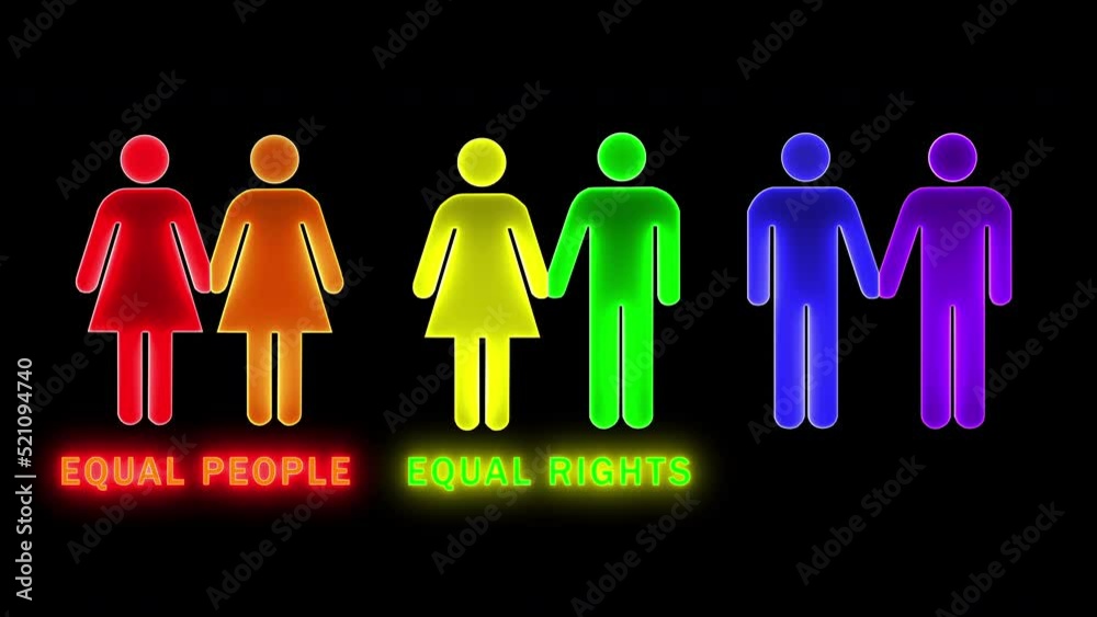 lgbt concept.Rainbow flag with different types of loving couples.Lgbt ...
