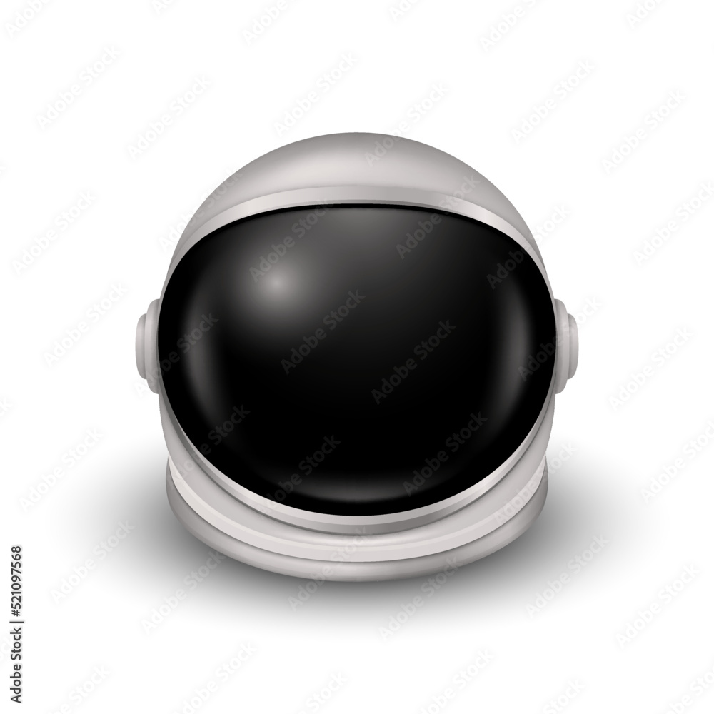 Vector 3d Realistic Astronaut Helmet, Cosmonaut Mask with Transparent ...