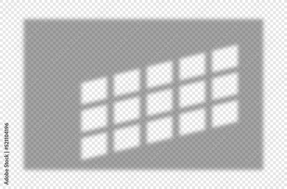 Realistic 3D shadows. Lot of cells in big window let in light, summer ...