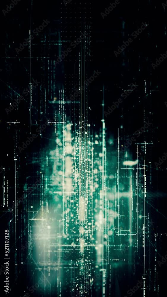 Vertical screen Format : Futuristic abstract de-focus Metaverse data ...