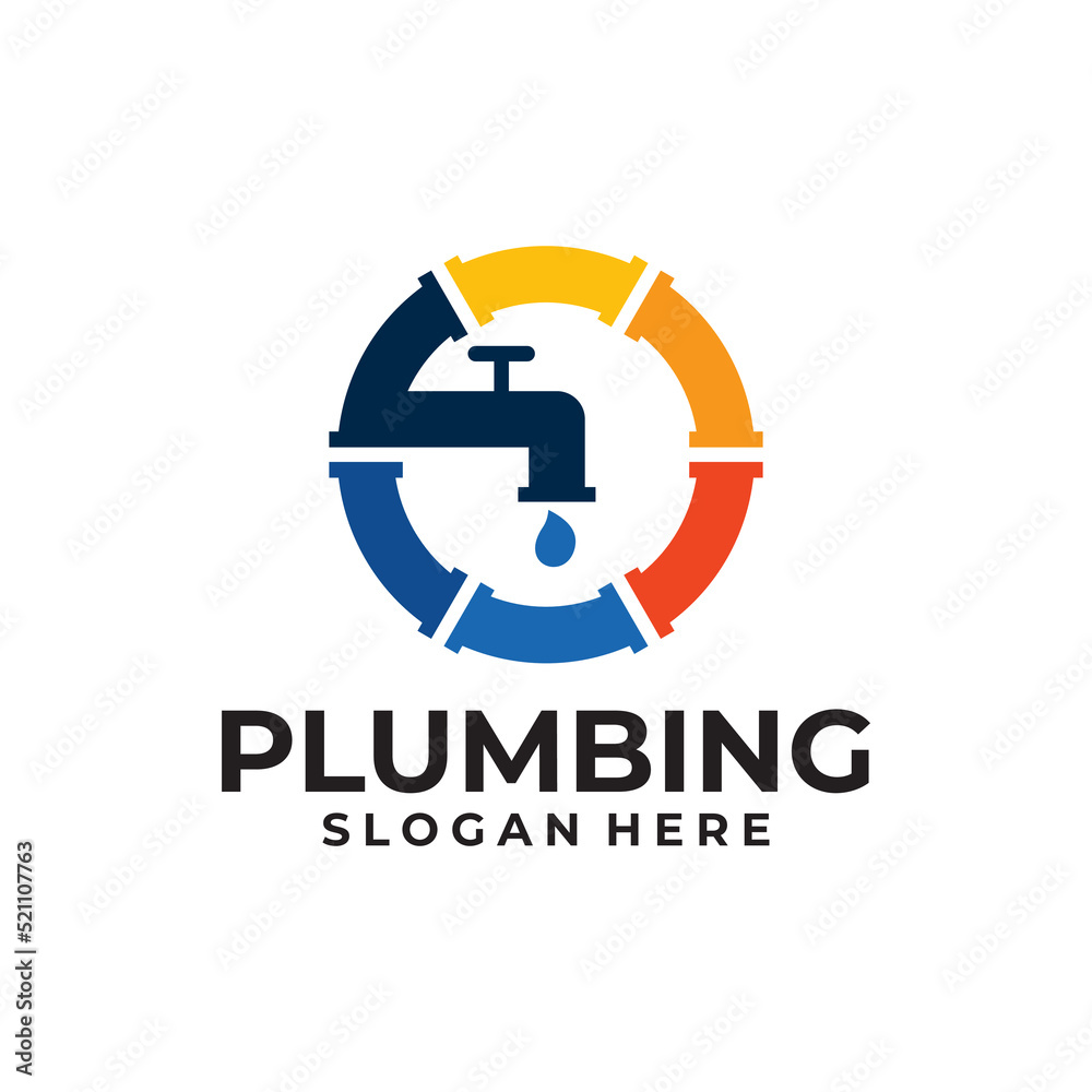 plumbing logo vector design template Stock Vector | Adobe Stock