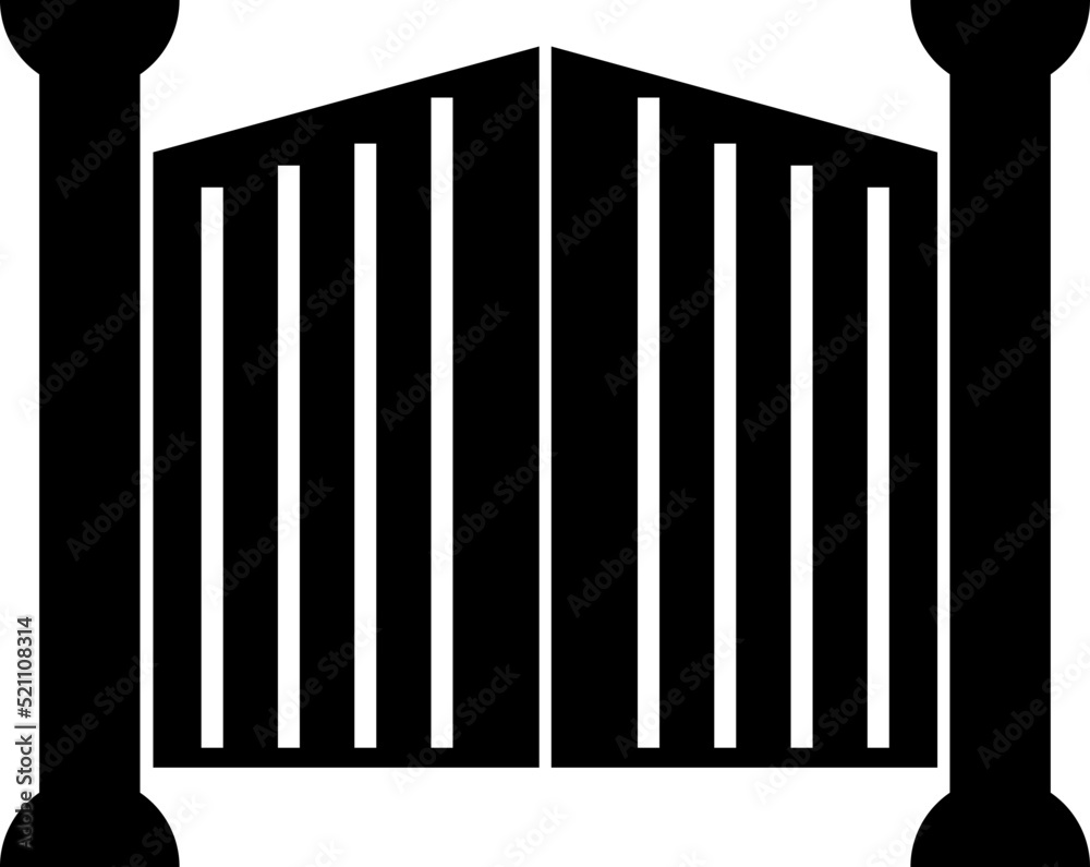 Gate icon. Garden gate icon in trendy flat style isolated on white ...