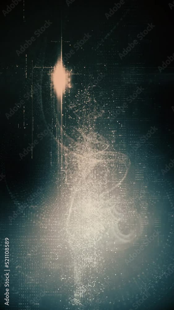 Vertical screen Format : Futuristic abstract de-focus Metaverse data ...