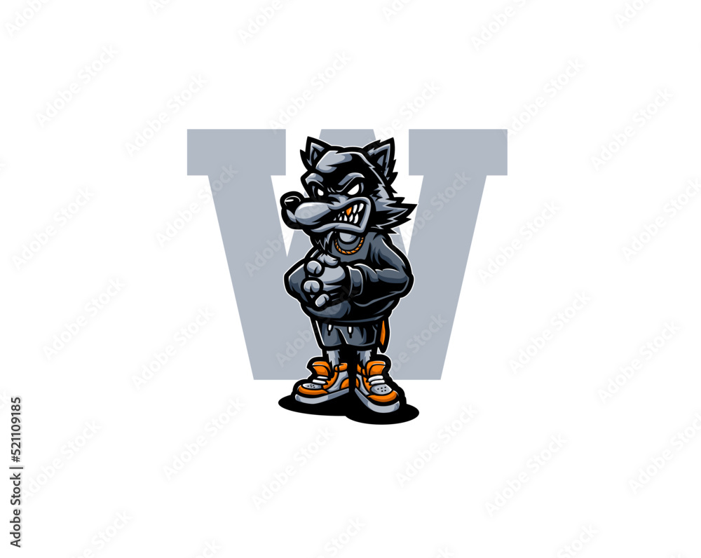 Wolf gang character mascot illustration Stock Vector | Adobe Stock