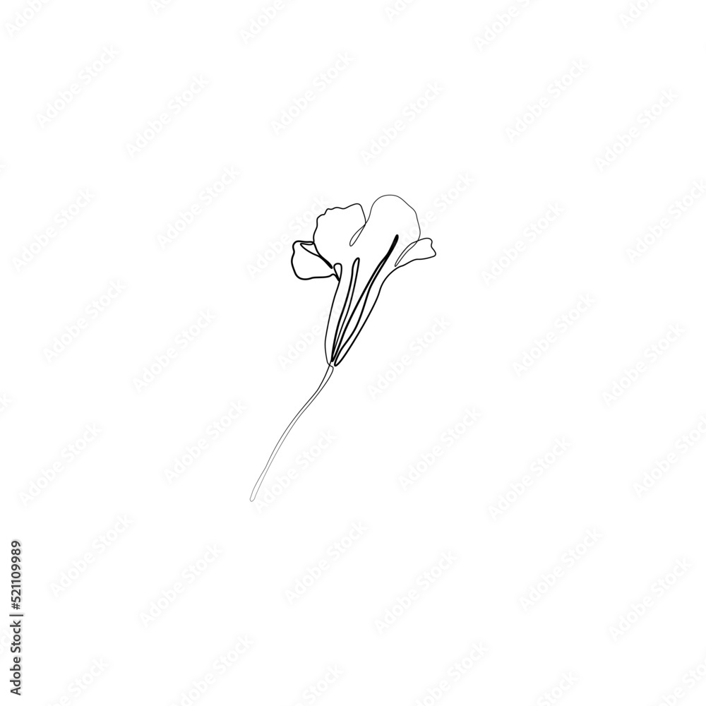 Abstract flower continuous line drawing, tattoo, print for clothes ...